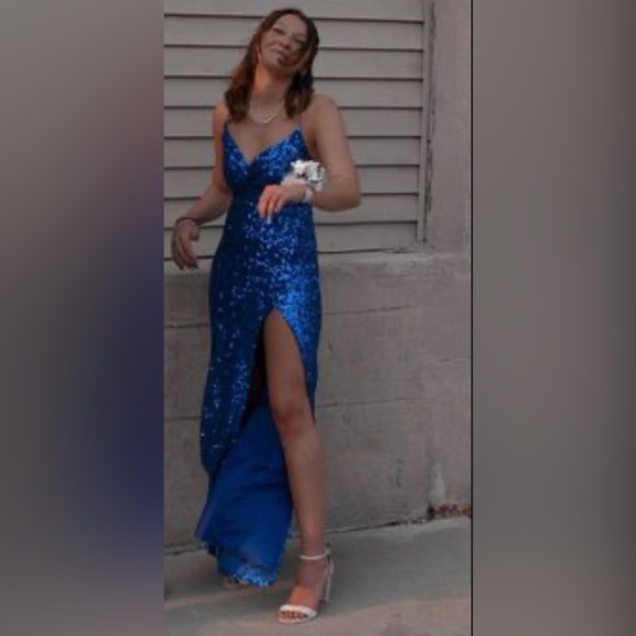 Windsor | Dresses | Royal Blue Sequin Prom Dress | Poshmark